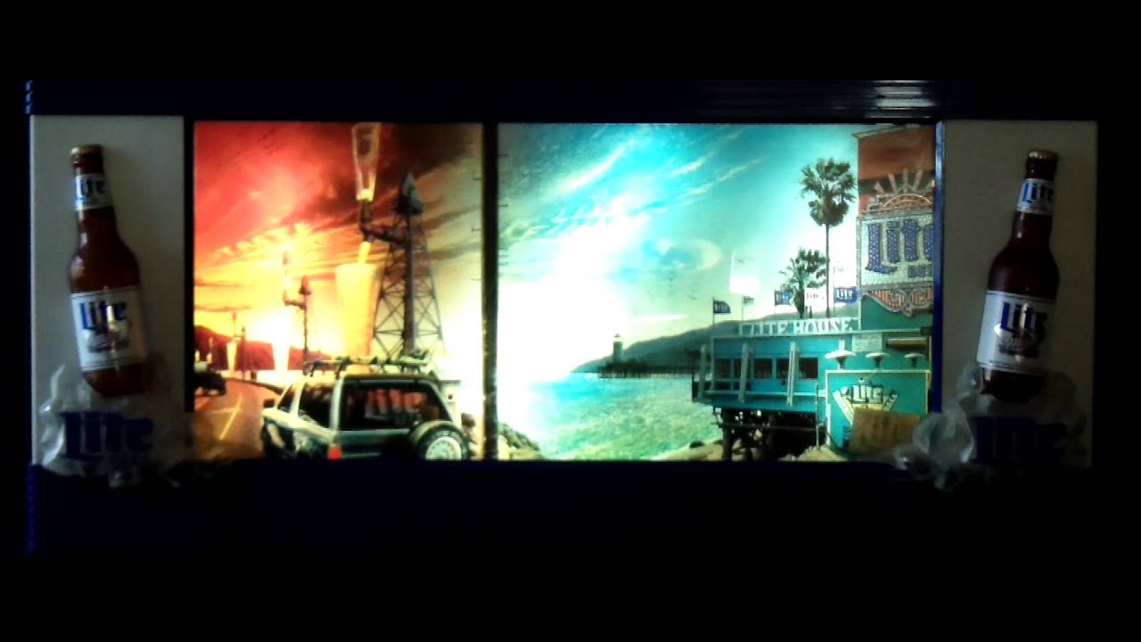 Miller Lite Coast to Coast One Illuminated Motion Sign - YouTube