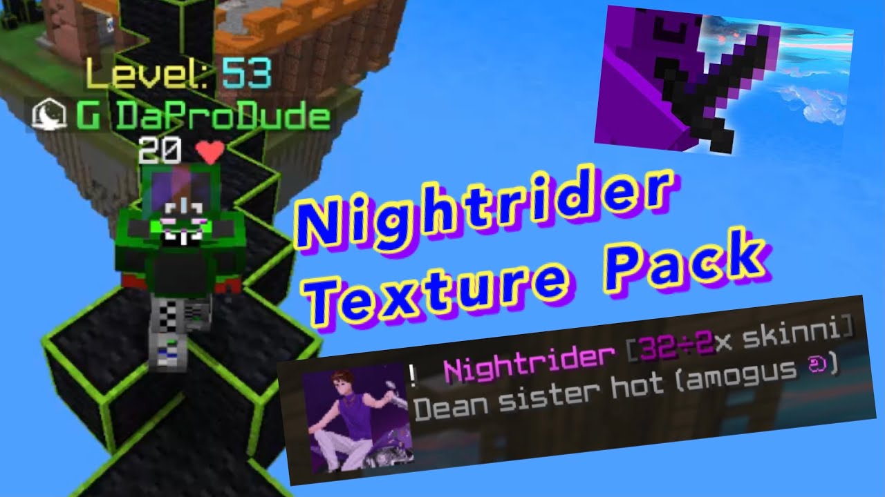 BEDWARS with Wemmbu Nightrider Texture Pack! - YouTube