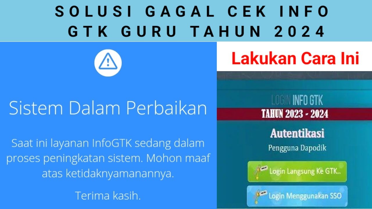 Solusi INFO GTK Guru Tahun 2024 Tidak Bisa Dibuka - YouTube