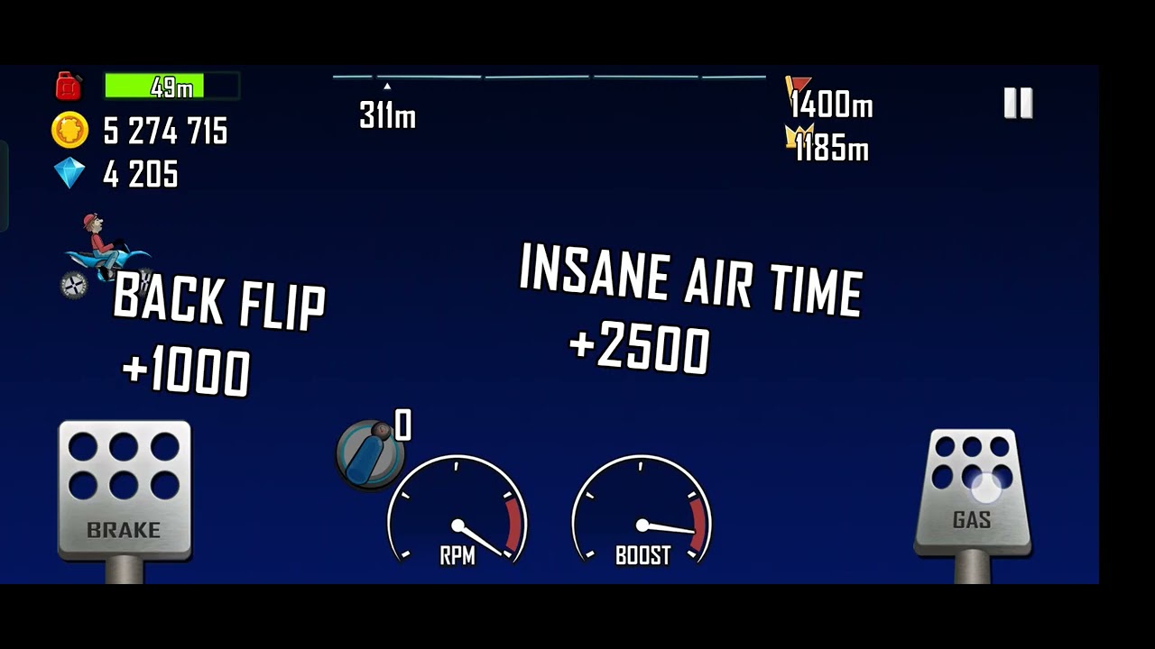 Hill climb racing game with bike moon stage - YouTube