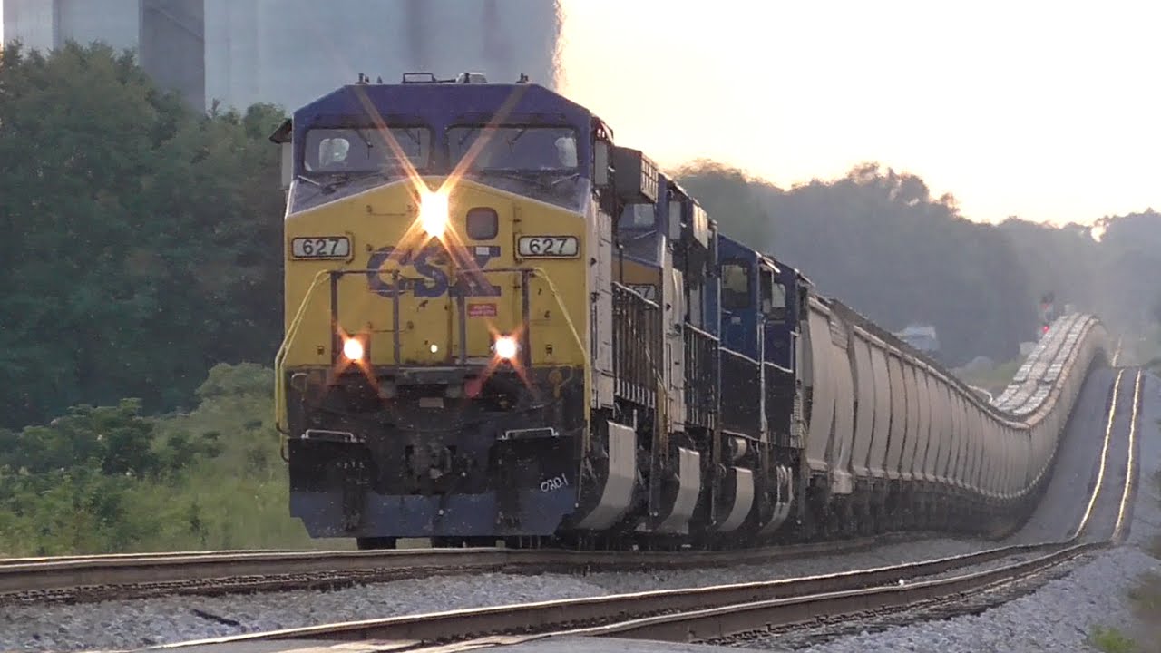 [11] Four-Engine CSX Grain Train Fly By, Hull - Comer GA, 08/21/2015 ...