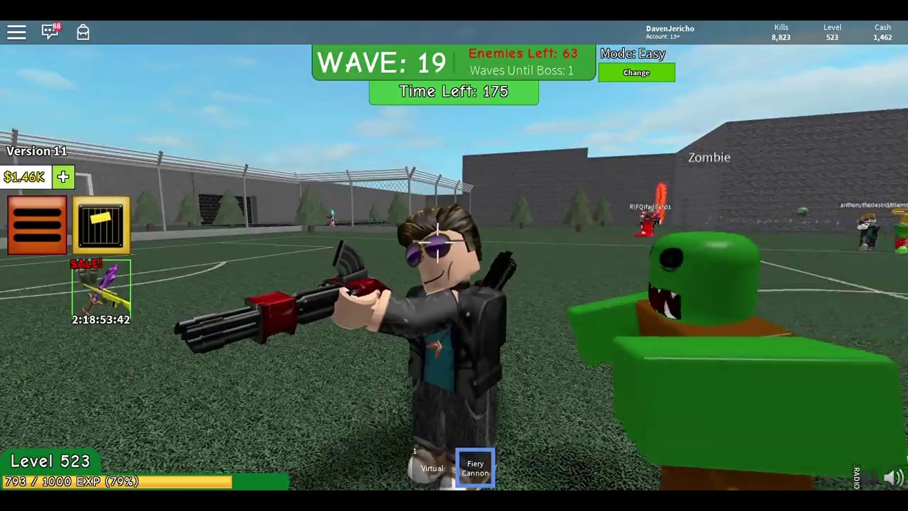 [HD]AWESOME WEAPON OF ROBLOX ZOMBIE ATTACK - FIERY CANNON REVIEW ...