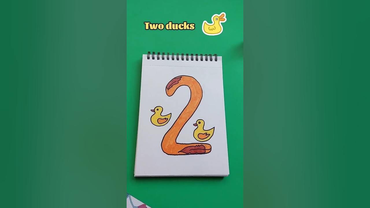 How to draw numbers. Drawing number two. Easy number drawing tutorial ...