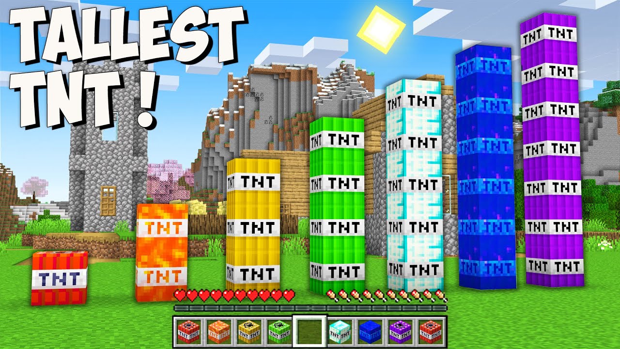 This is THE TALLEST TNT of ALL SIZES in Minecraft! I found THE LONGEST ...