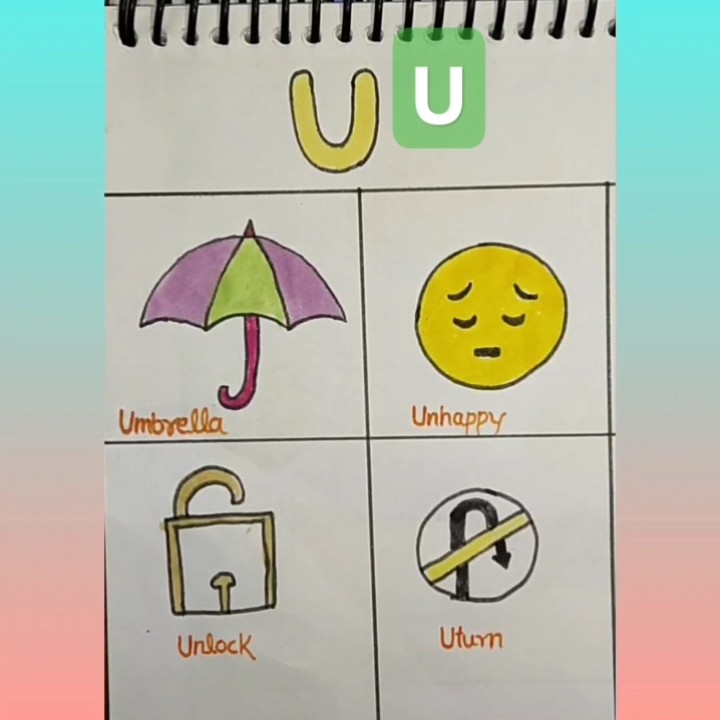 Easy kids art start letter with U, Drawing #shots #ytshorts #viralvideo ...