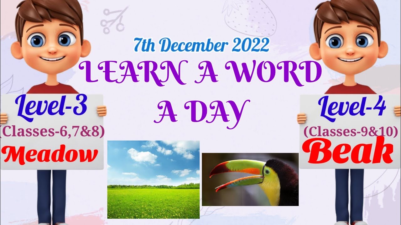 LEARN A WORD A DAY | LEVEL 3 | LEVEL 4 | December WORDS | 7-12-2022 | 7 ...