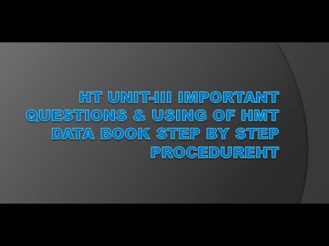 HT Unit-III Important Questions & Using of HMT Data book step by step ...