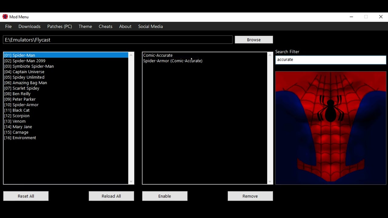Spider-Man 2000: Mod Menu Search Filter - YouTube