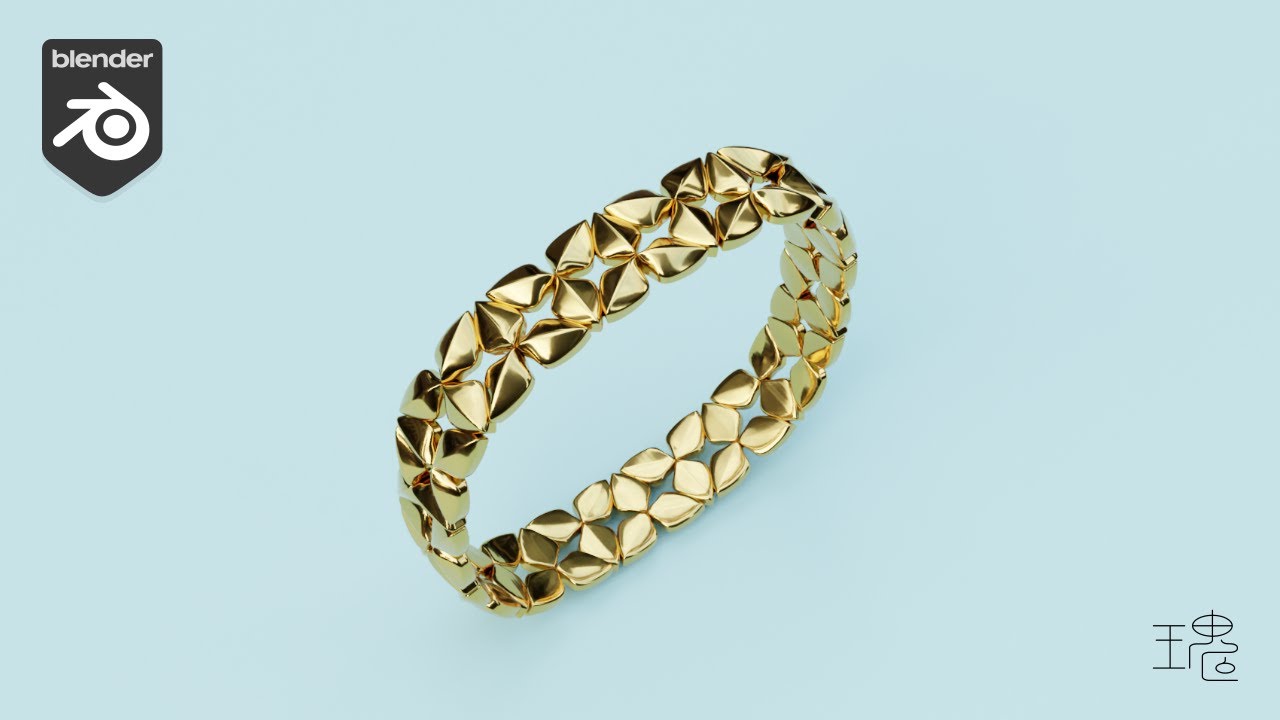 Jewelry Design In Blender Tutorial 282 Time-lapse：Pattern Ring #Blender ...