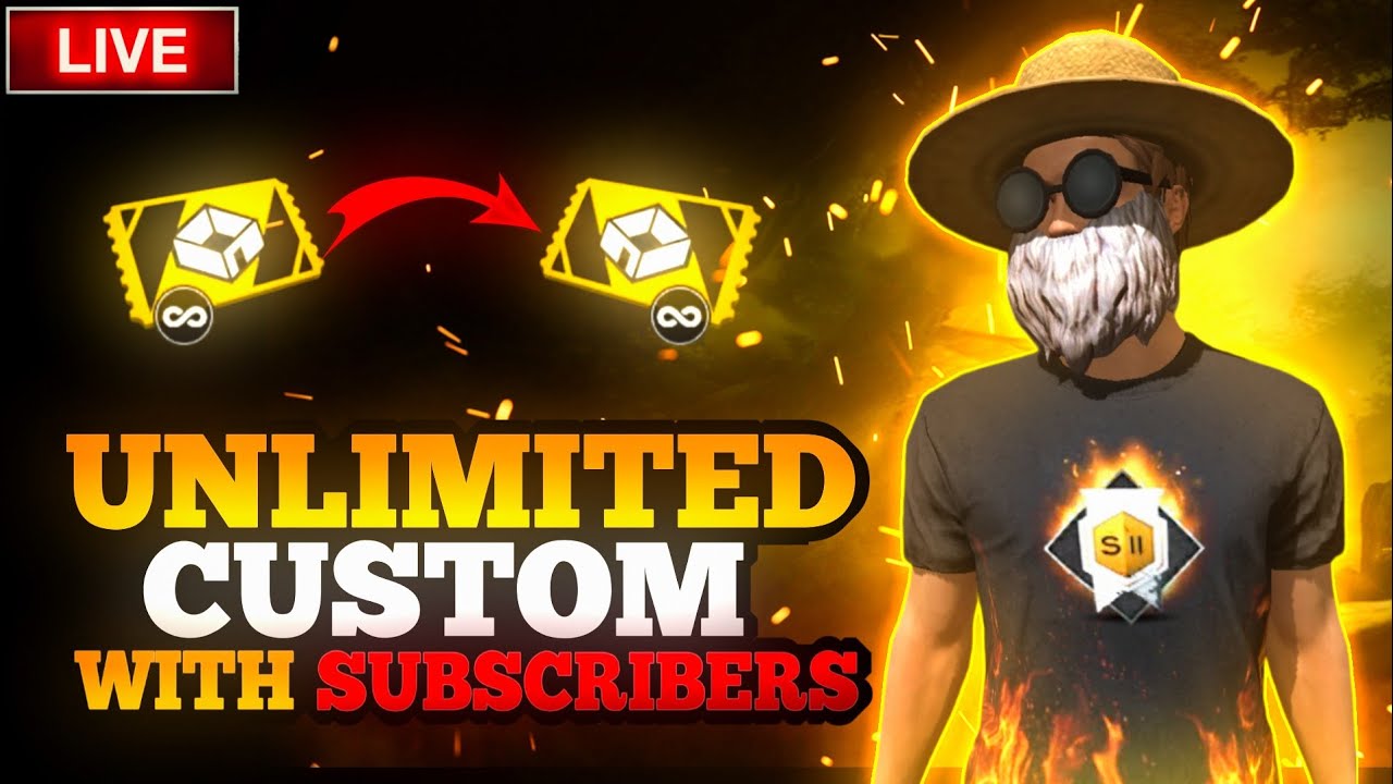 unlimited custom rooms with subscribers | free fire live | warlord live ...