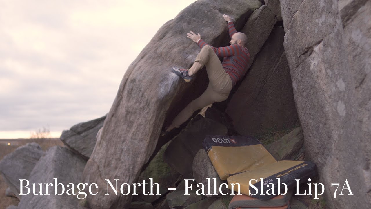 Burbage North - Fallen Slab Lip 7A - YouTube