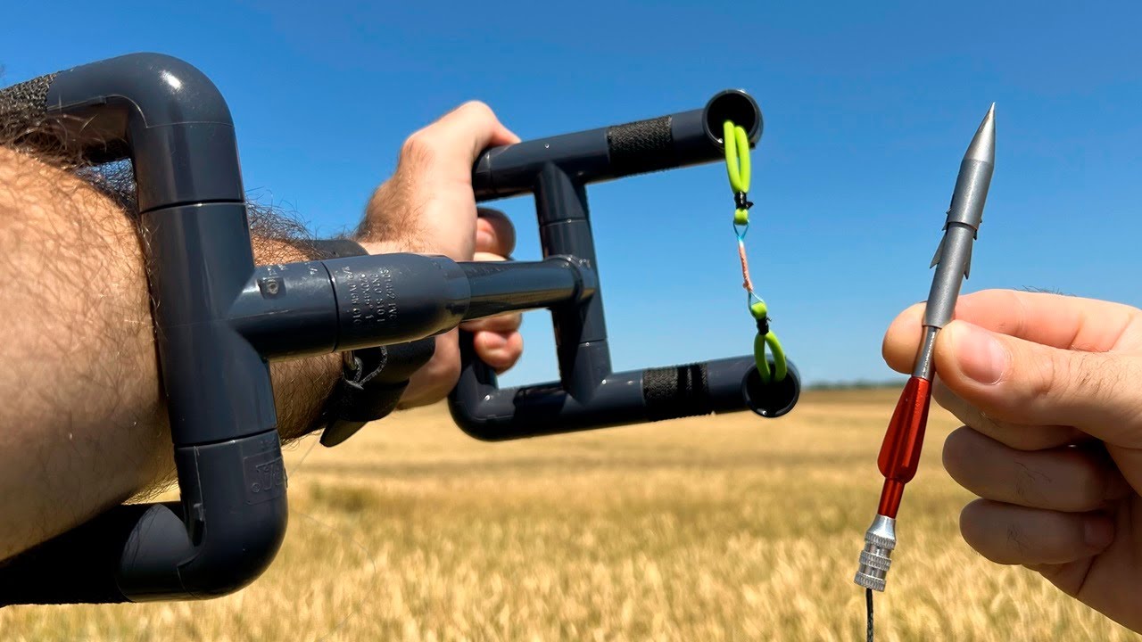 I Made an Extremely Powerful PVC Slingshot - Harpoon - YouTube