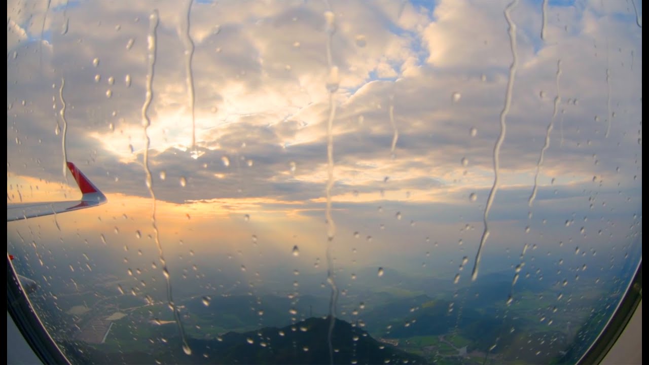 Rainy Day Flight With Sun ️🌧️ | Calm Airplane Window Ambience, No Music ...