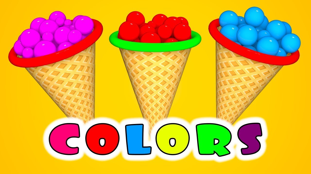 Toddlers learn colors. Learning videos for kids with 3D colored balls ...