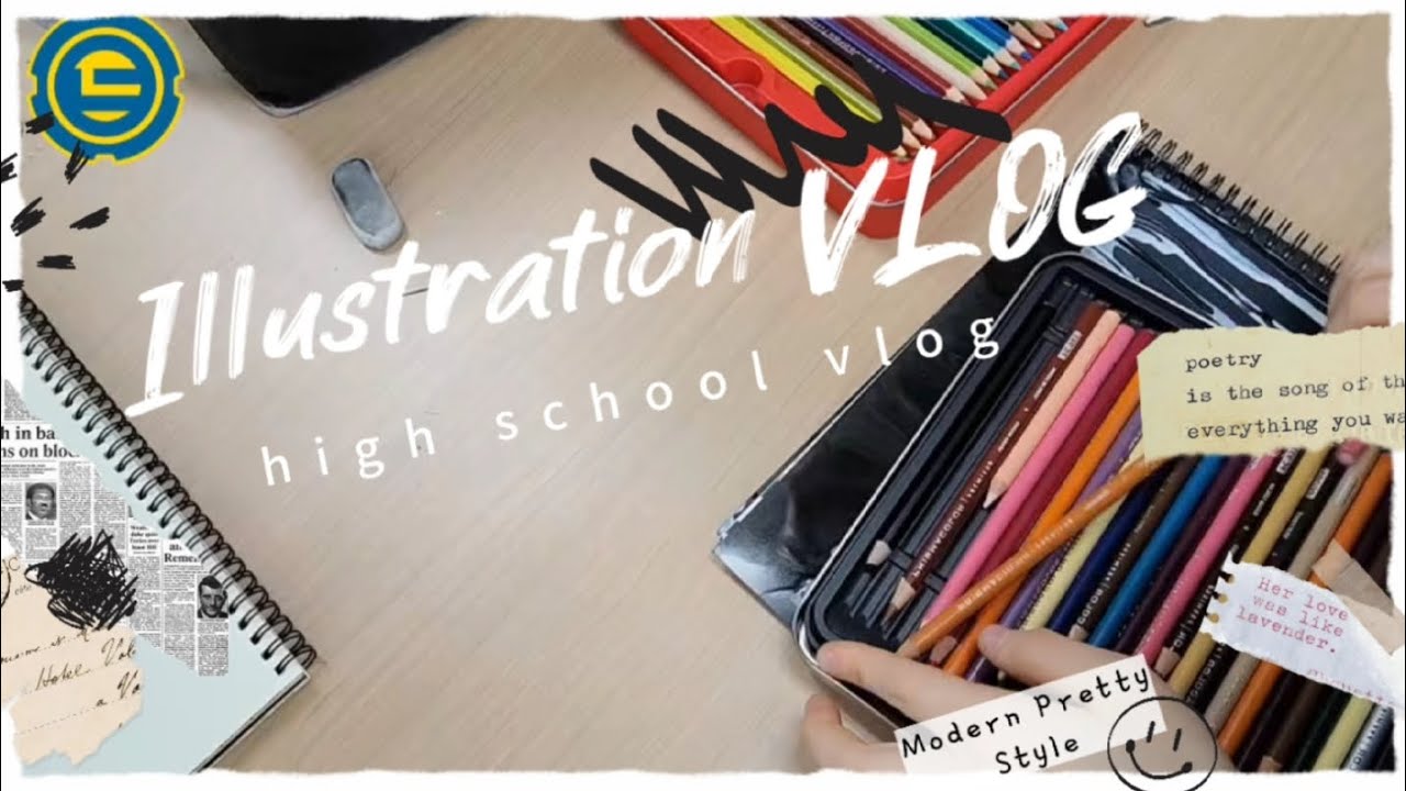 특성화고 성글 패션디자인과 수업 Vlog 패디과 전공 실기 일러스트 수업 고등학교브이로그 Illustration