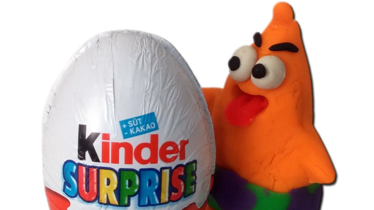 Play Doh Patrick & Kinder Surprise Egg Stop Motion - YouTube