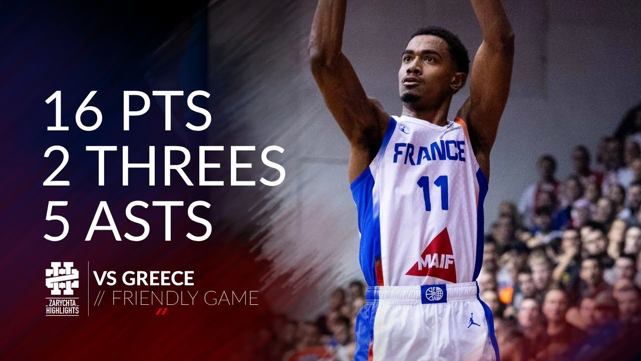 Theo Maledon 16 pts 2 threes 5 asts vs Greece Friendly Game - YouTube