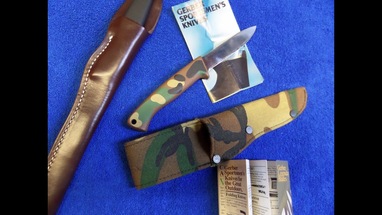 Gerber A-400 Jungle Leaf Camo Hunter - Retro Knives - YouTube
