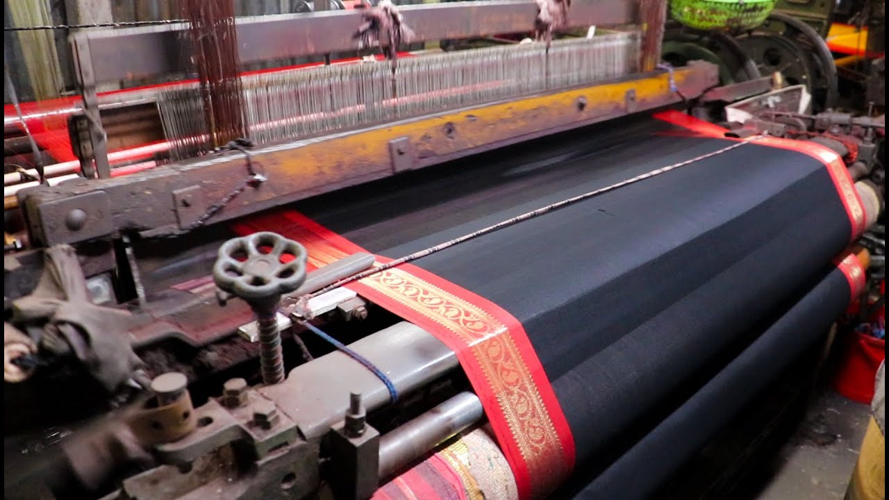 Saree Weaving in a Local Power Loom Factory - YouTube