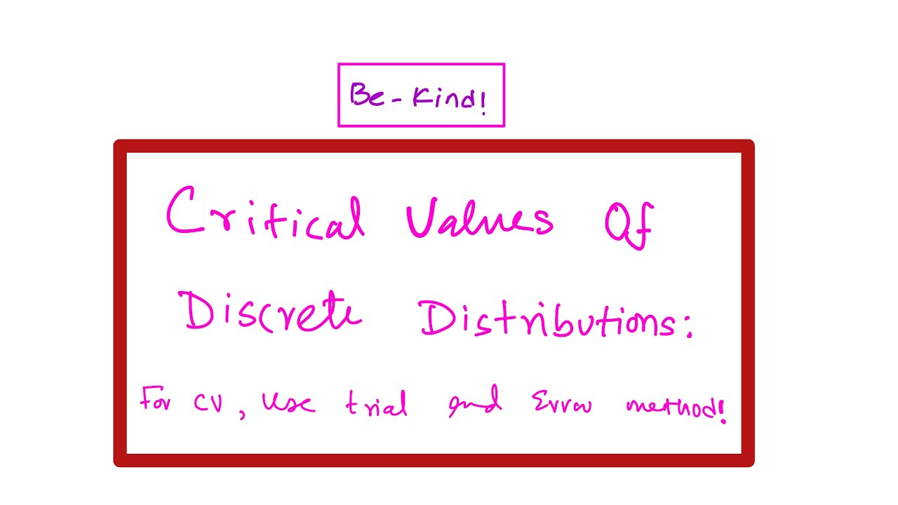 A2 MATH S2: CRITICAL VALUES OF DISCRETE DIST. IN HYPOTHESIS TESTING ...