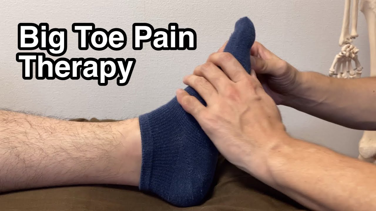 Manual therapy for big toe pain - YouTube