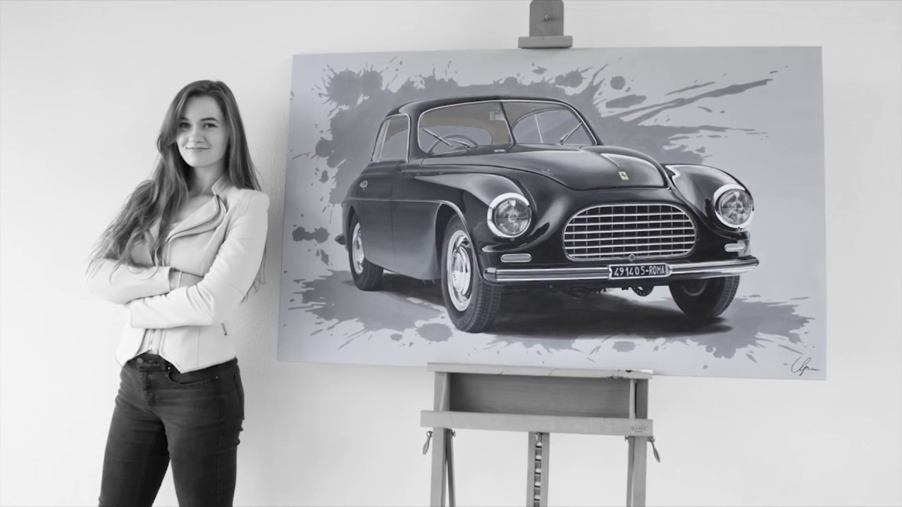 Automotive Artist painting 166 Inter Touring Coupé (timelapse) - YouTube