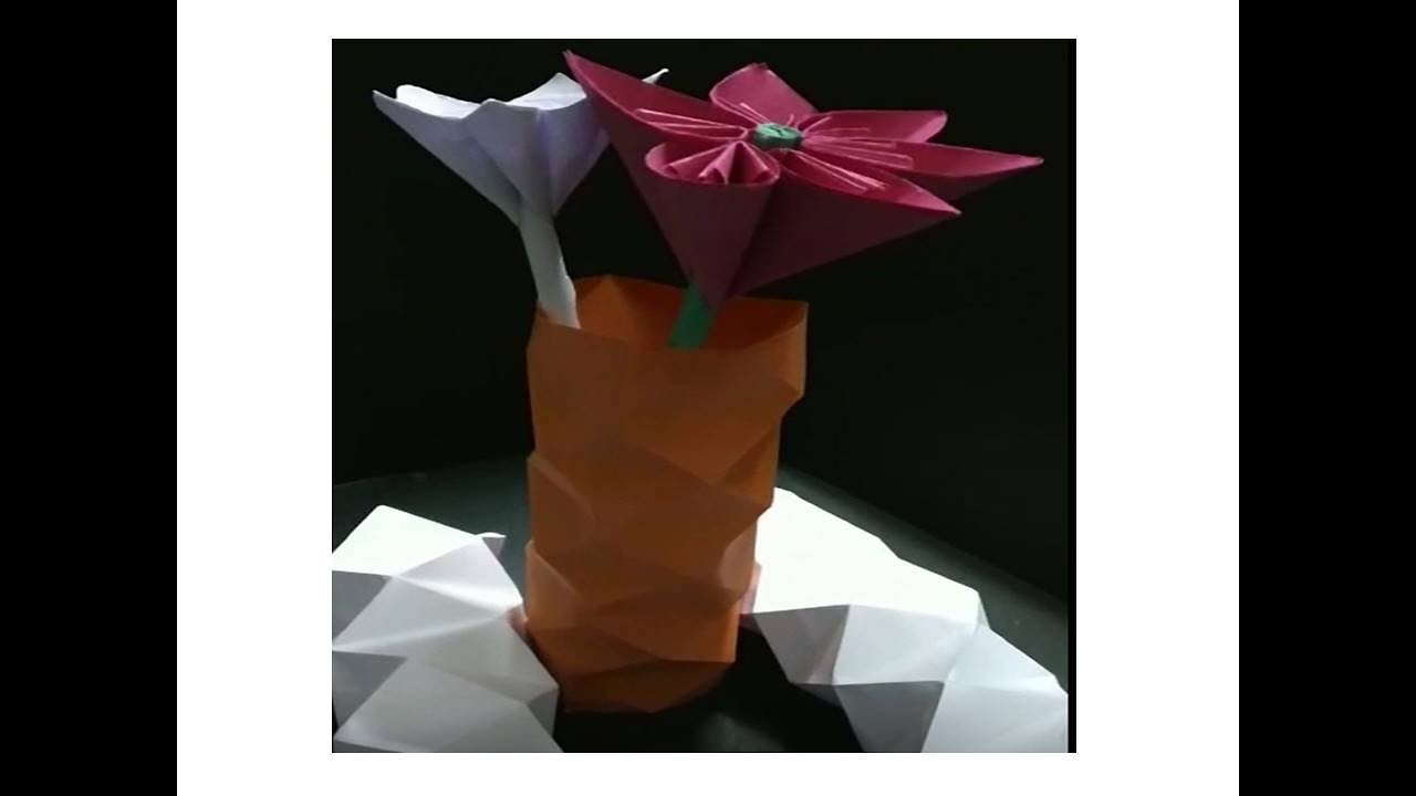 Origami Flower Vase - Origami Flower || Origami HOME DECOR - YouTube