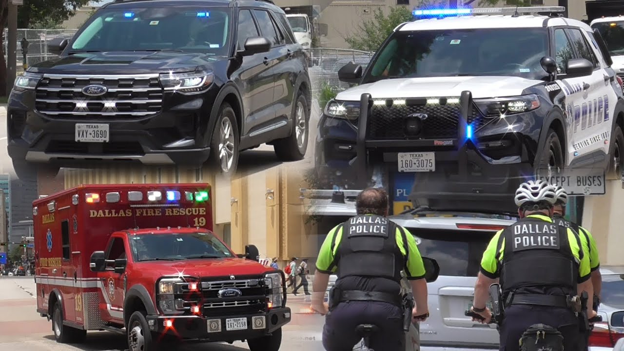 Dallas Police Units Responding in Downtown - YouTube