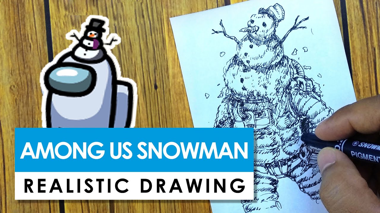 Among Us Snowman Hat How To Draw Realistic Drawing Youtube