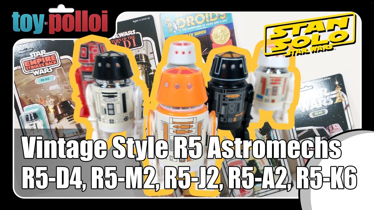 Vintage Style Star Wars Droids R5-D4, R5-M2, R5-J2, R5-A2, & R5-K6 ...