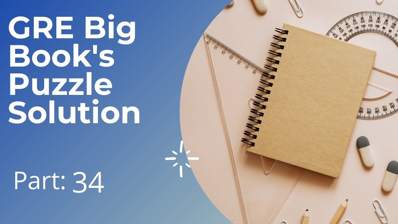 34.GRE Big Book's Analytical Puzzle Solution. #AnalyticalAbility#Puzzle ...
