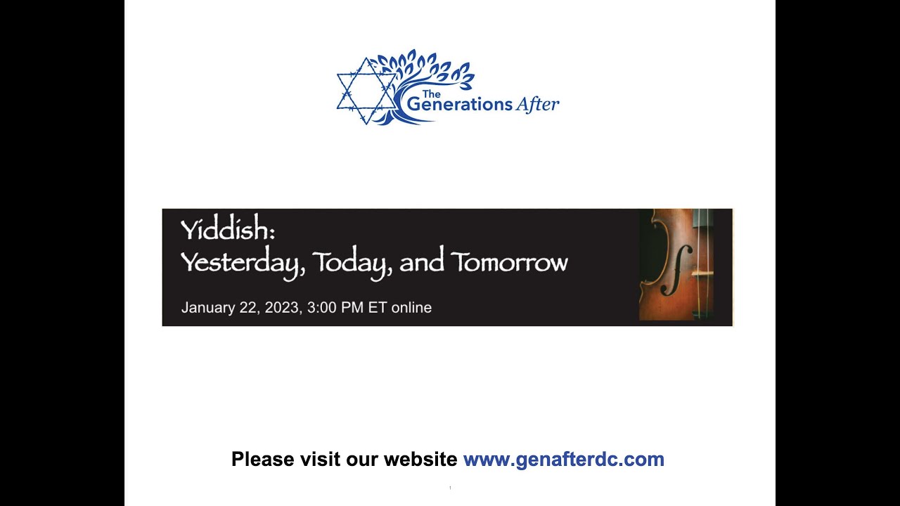 Yiddish: Yesterday, Today and Tomorrow - YouTube
