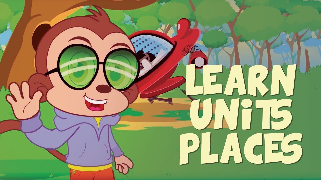 Monkey Manu Teaching the Place Values For Kids | Ones, Tens, Hundreds ...