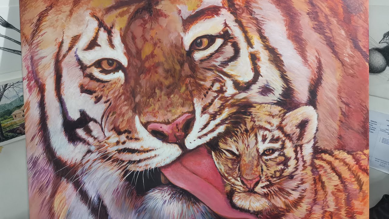 [LIVE#2] Menggambar Harimau | Catan Akrilik - YouTube