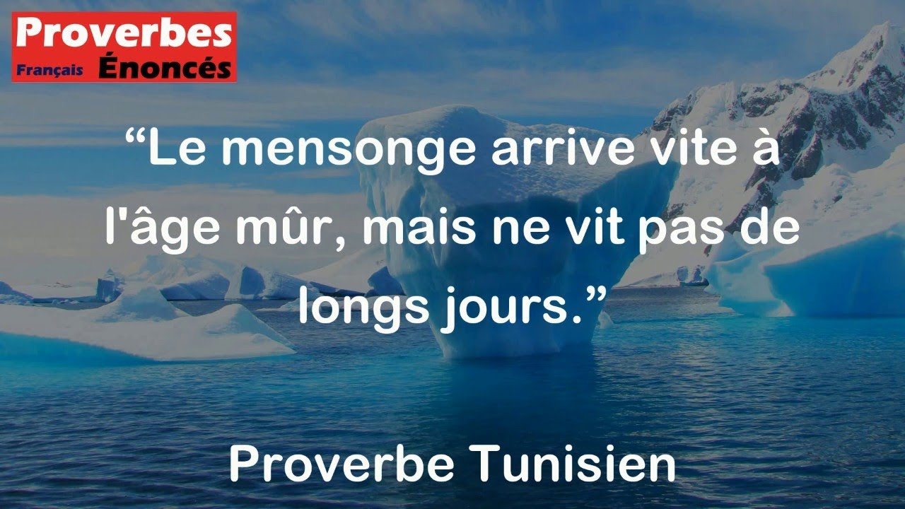 Le mensonge arrive vite à l'âge mûr, mais ne vit pas de longs jours ...