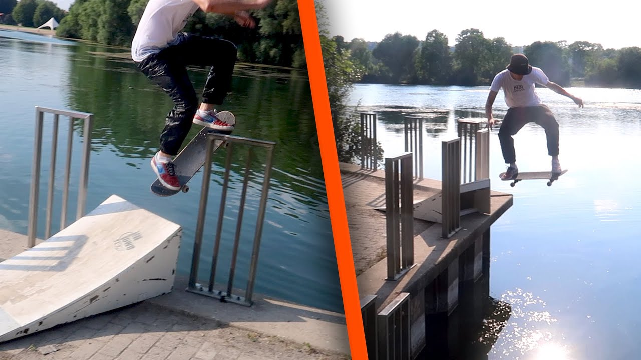 Mit RAMPE in den SEE springen 😳💦(auf Skateboard) - YouTube