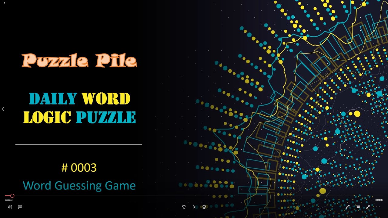 Daily Word Logic Puzzle - 0003 - YouTube