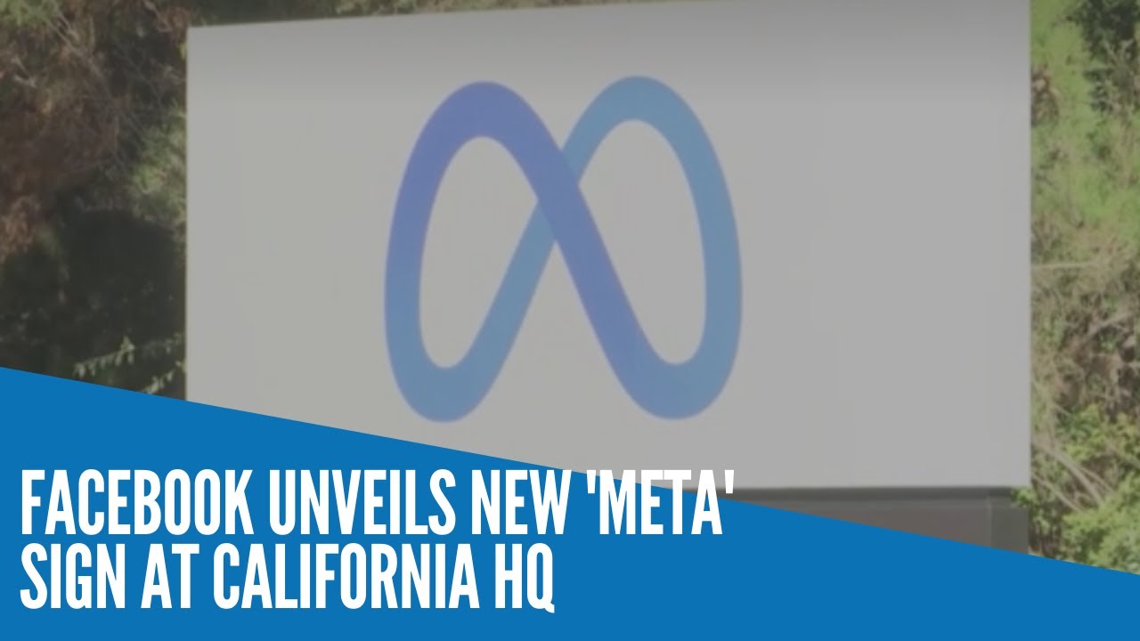 Facebook unveils new 'Meta' sign at California HQ - YouTube