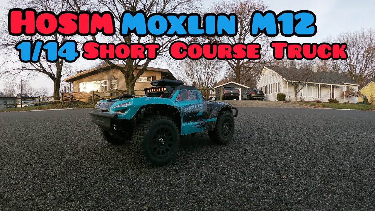 Hosim M13 Moxlin 1/14 Brushless Short Course Truck Speed Test and Bash ...