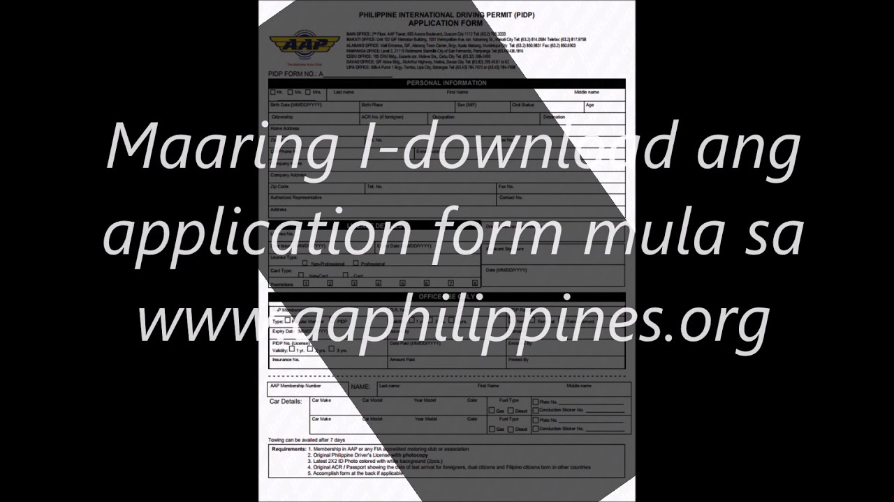 How to apply for Philippine International Driving Permit - YouTube