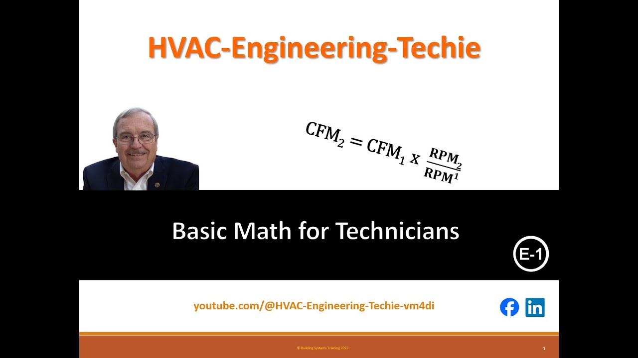 HVAC TAB Basic Math for Technicians. Training Session E-1 - YouTube