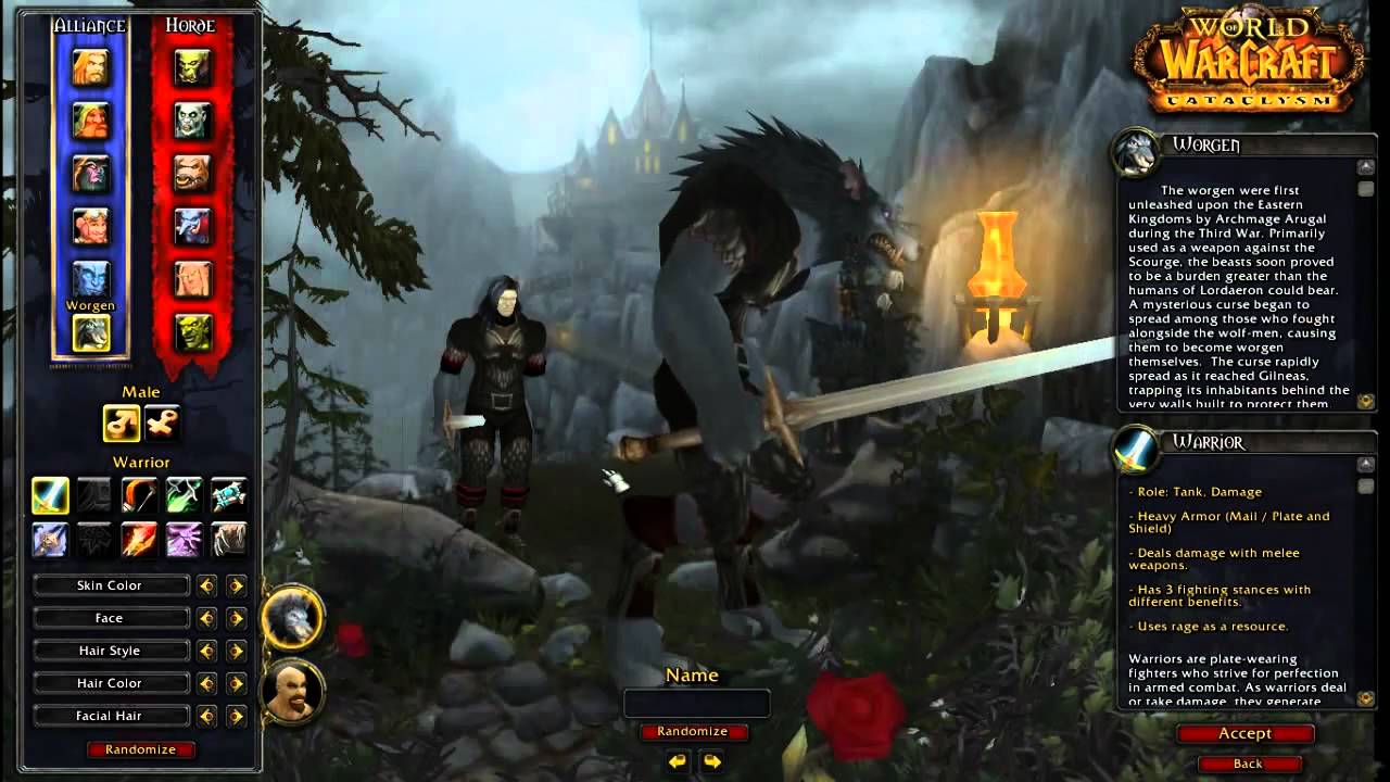 Cataclysm Beta Build 12857 Worgen Customization Options - YouTube