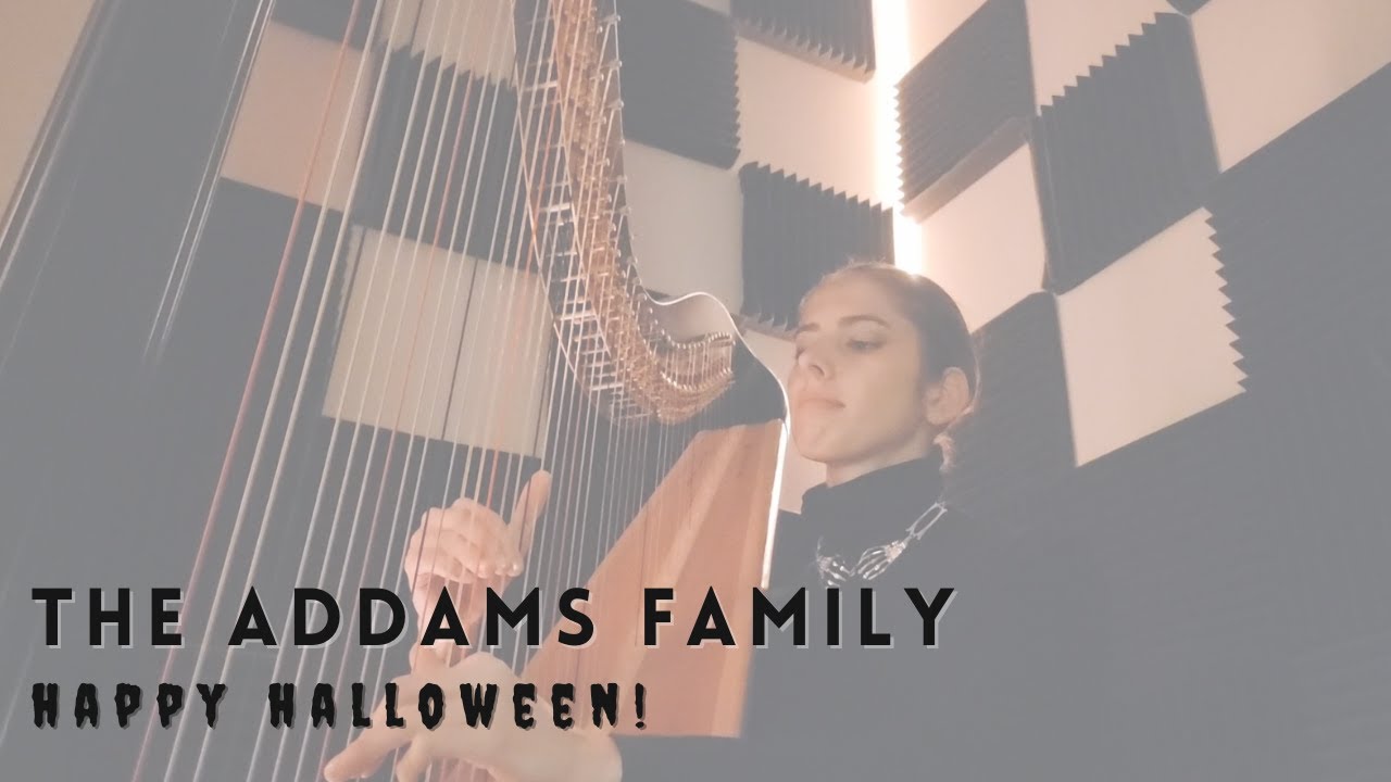 The Addams Family Theme harp cover // Bridget Jackson Harp - YouTube