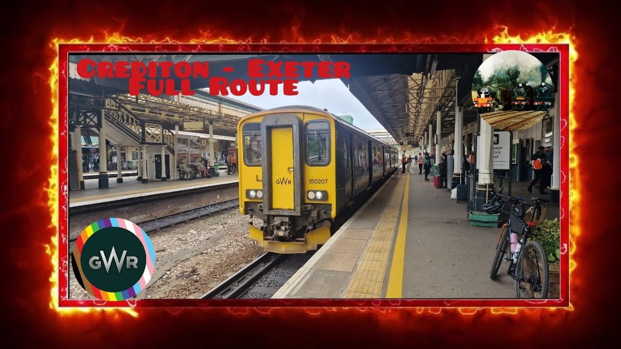 Okehampton (Dartmoor line) - Exeter full route visual: GWR Class 150 ...