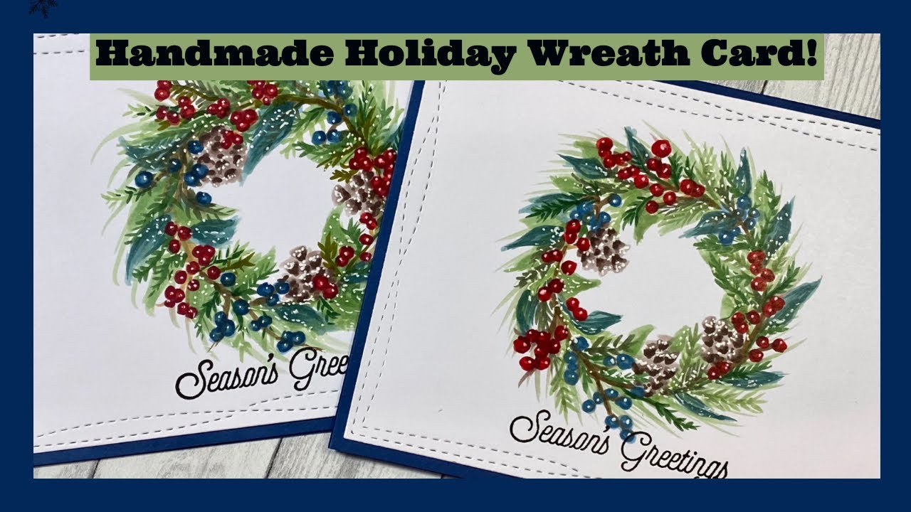 Easy Christmas Wreath Card! - YouTube