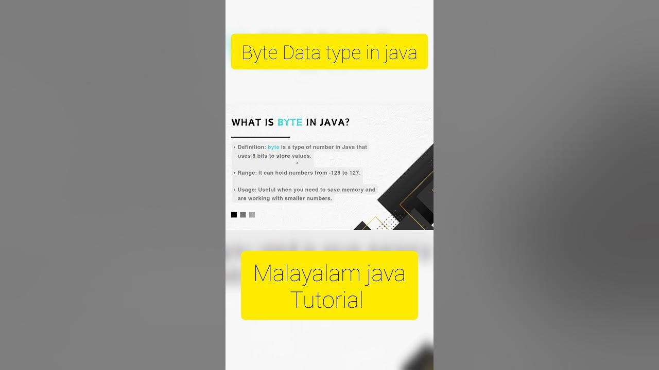 Byte Datatype in java - Malayalam explanation #shorts #shirtsvideo #trending #youtubeshorts ...