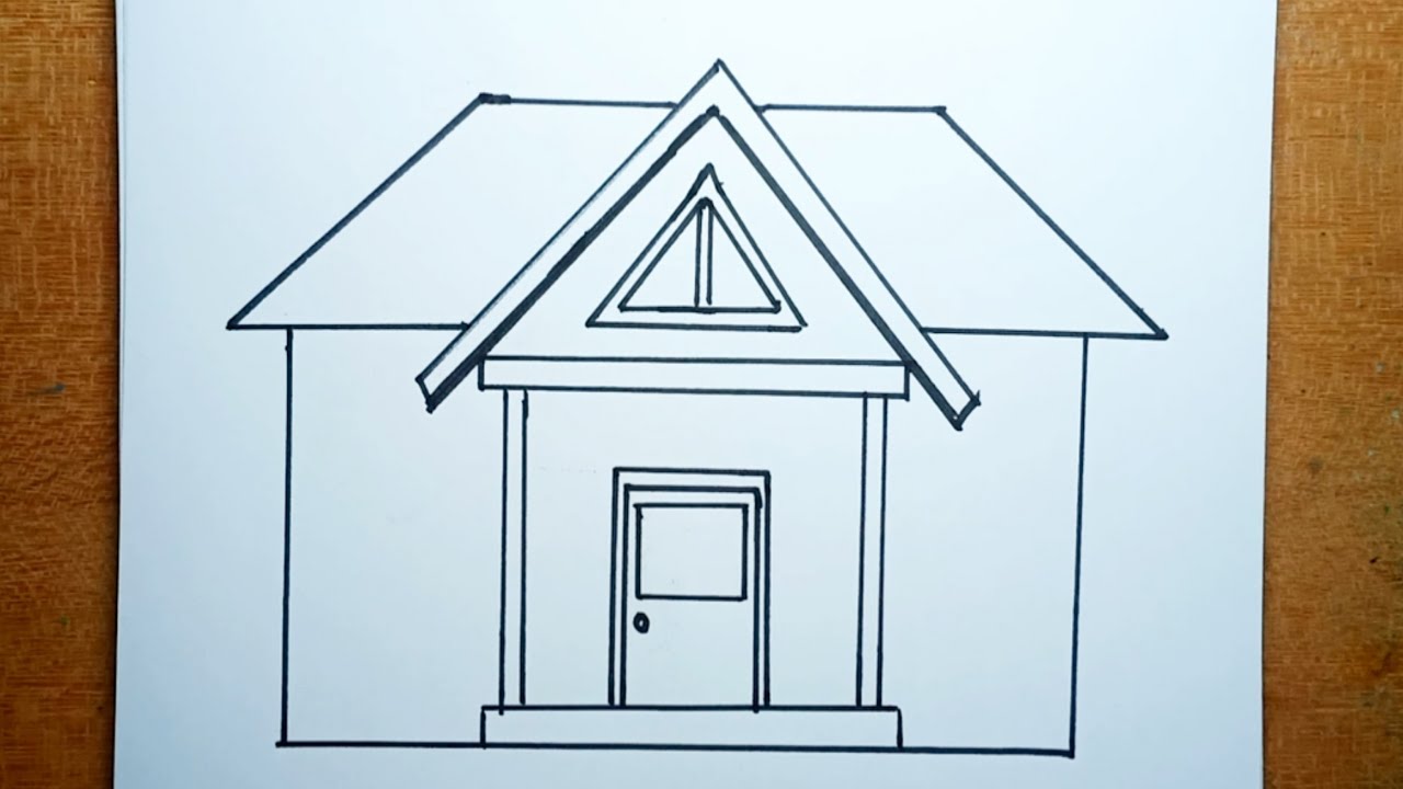 How To Draw House Easy Step By Step |Easy House Drawing - YouTube