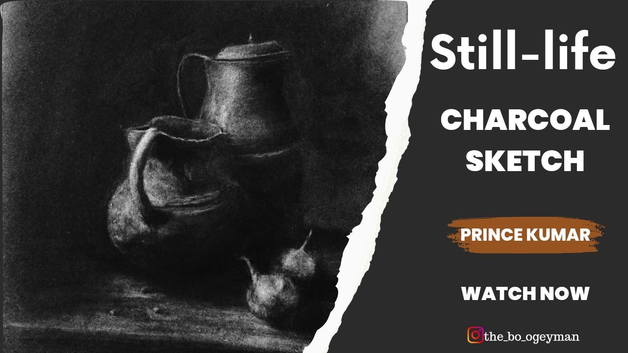 STILL-LIFE CHARCOAL SKETCH #charcoaldrawing #stilllife #howtodraw # ...