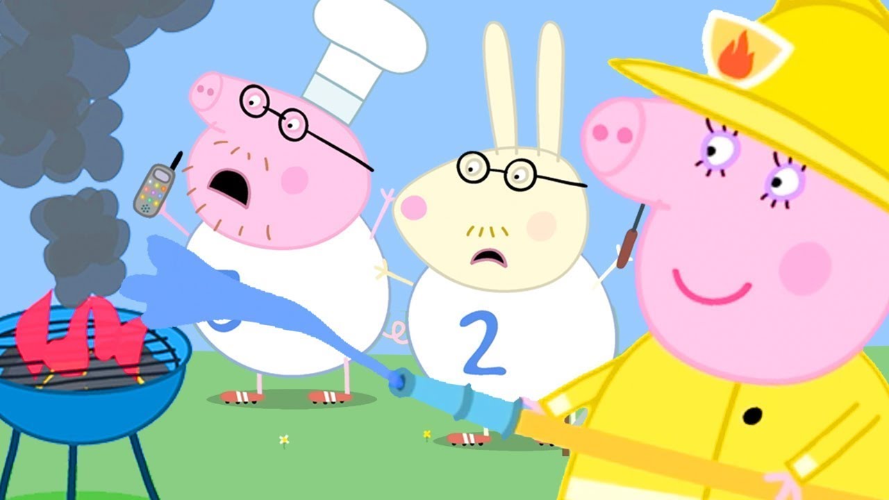 Peppa Pig English Episodes | Mummy Pig Puts Out Daddy Pig's BBQ Fire ...