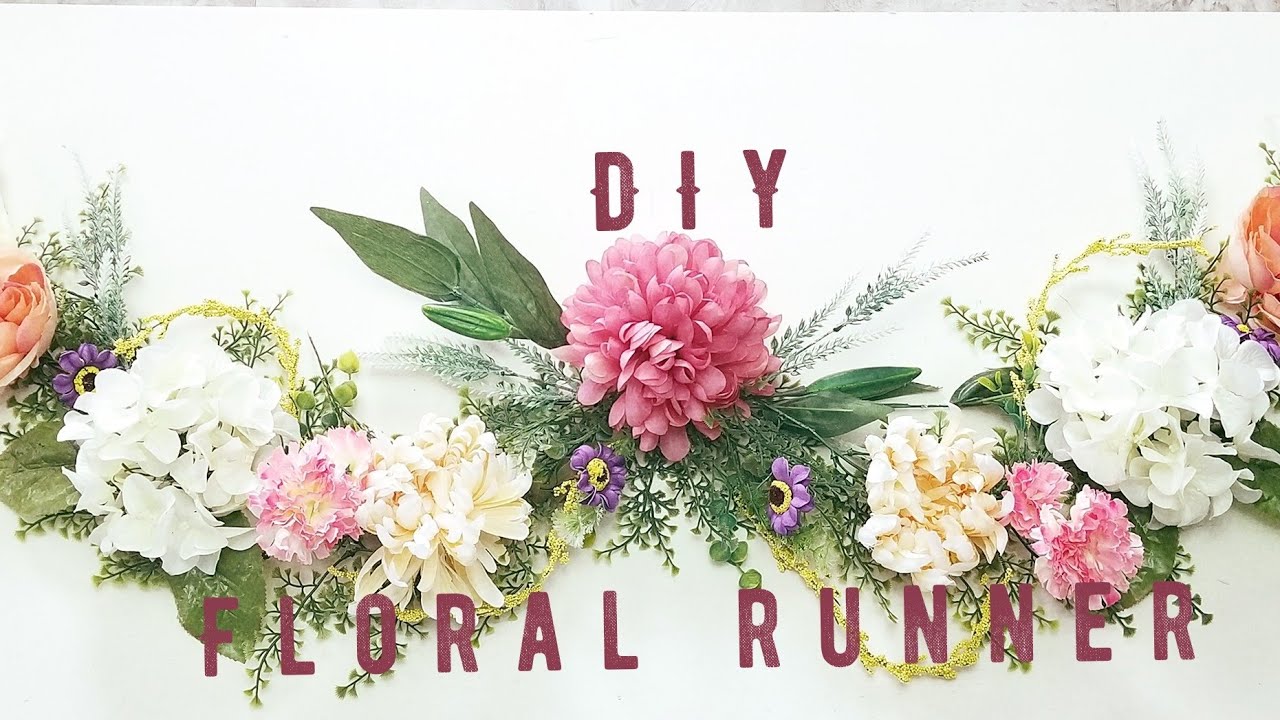 DIY SPRING FLORAL RUNNER || FLORAL WEDDING RUNNER || DOLLAR STORE DIY ...